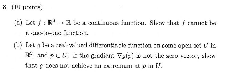 Solved 8. (10 points) (a) Let f : R2 - R be a continuous | Chegg.com