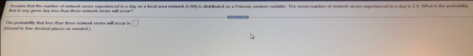 Solved Assume That The Number Of Network Errors Experienced 