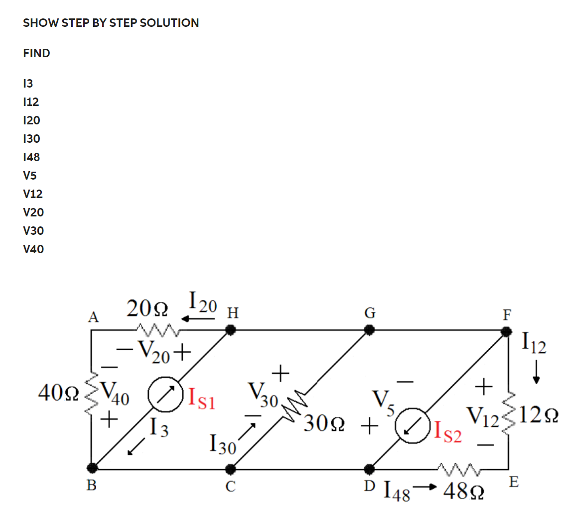 Solved NOTE: USE ONLY KVL AND KCL CURRENT DIVISION VOLTAGE | Chegg.com