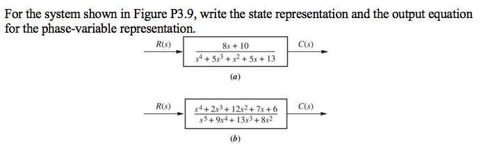 Solved For the system shown in Figure P3.9, write the state | Chegg.com