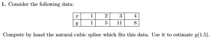 Solved 1. ﻿Consider the following data:Compute by hand the | Chegg.com
