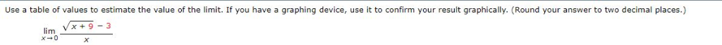 Solved Use A Table Of Values To Estimate The Value Of The