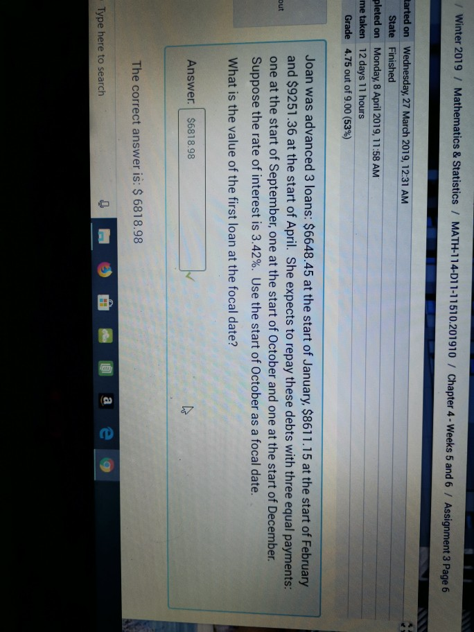 Solved business math ..I want to know how he get this answer | Chegg.com