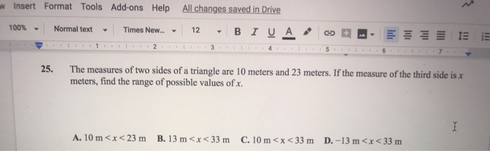 Solved Insert Format Tools Add-ons Help All changes saved in | Chegg.com