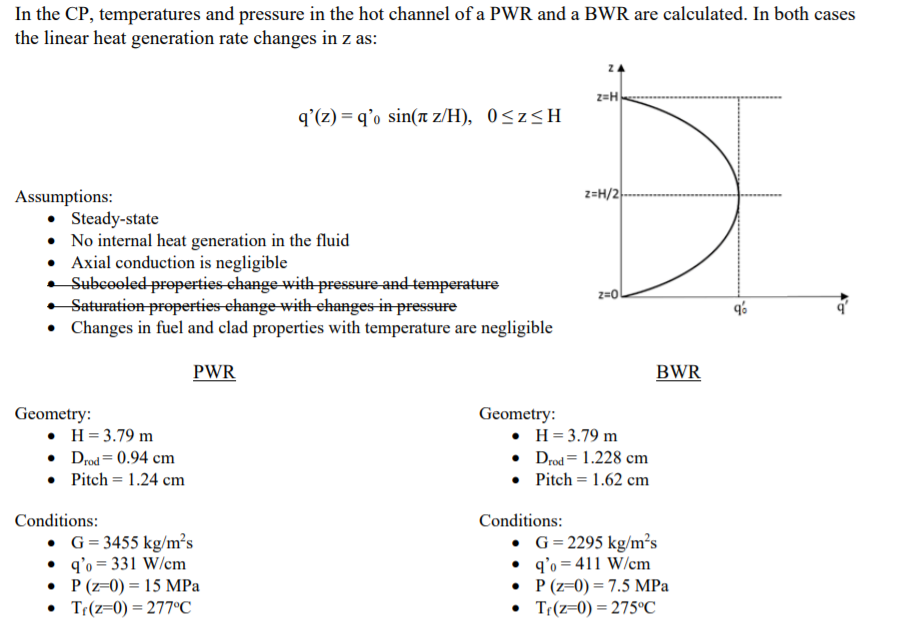 In the CP, temperatures and pressure in the hot | Chegg.com