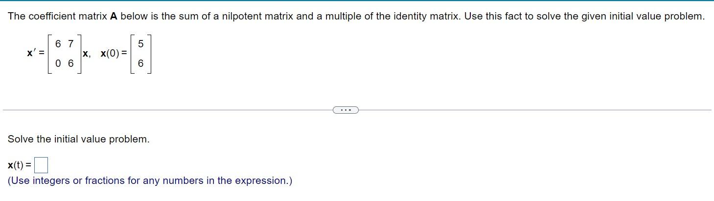 Solved The coefficient matrix A below is the sum of a | Chegg.com