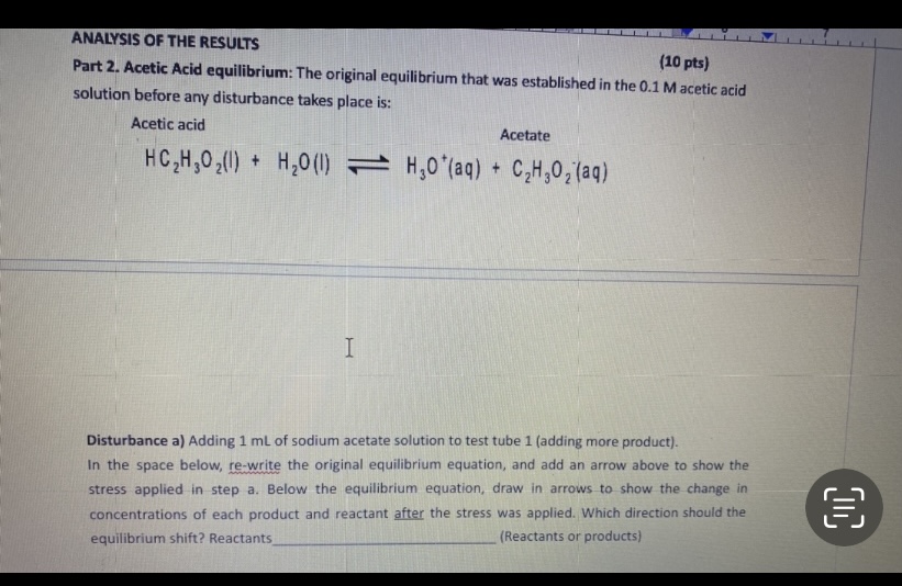 Solved ANALYSIS OF THE RESULTS (10 pts) Part 2. Acetic Acid | Chegg.com