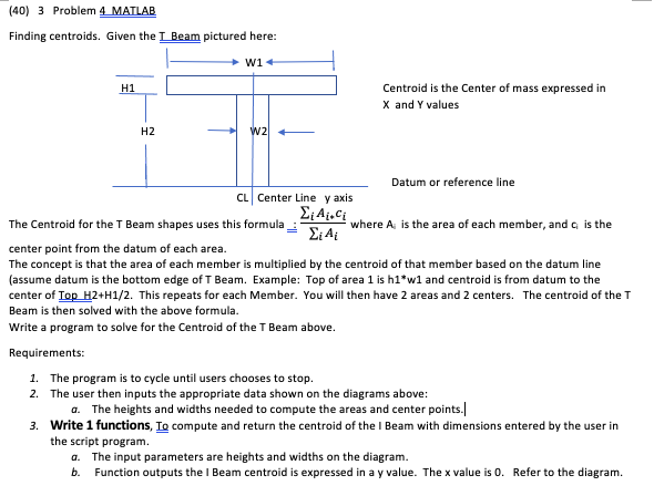 40 3 Problem 4 Matlab Finding Centroids Given The
