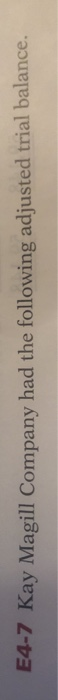 Solved E4-7 Kay Magill Company had the following adjusted | Chegg.com