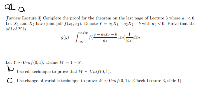 Solved (Complete the proof for the first theorem in Lecture | Chegg.com