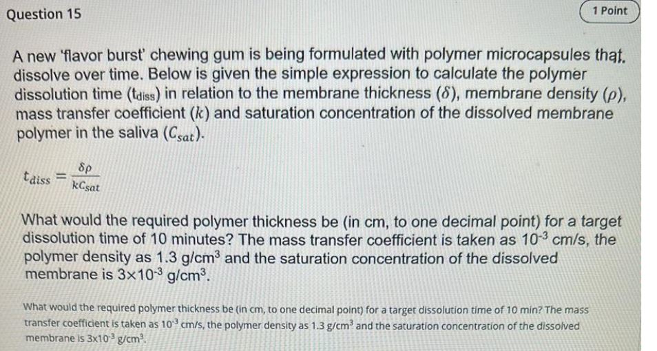 Solved A new 'flavor burst' chewing gum is being formulated | Chegg.com