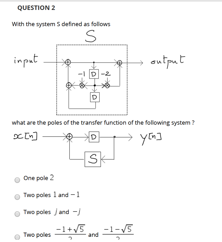 Solved QUESTION 2 With the system s defined as follows input | Chegg.com