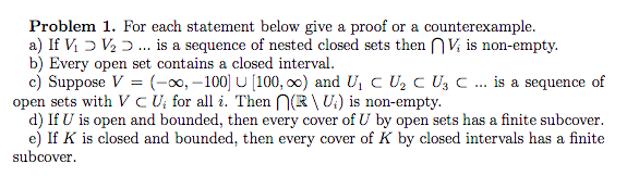 Solved or a counterexample Problem 1. For each statement | Chegg.com