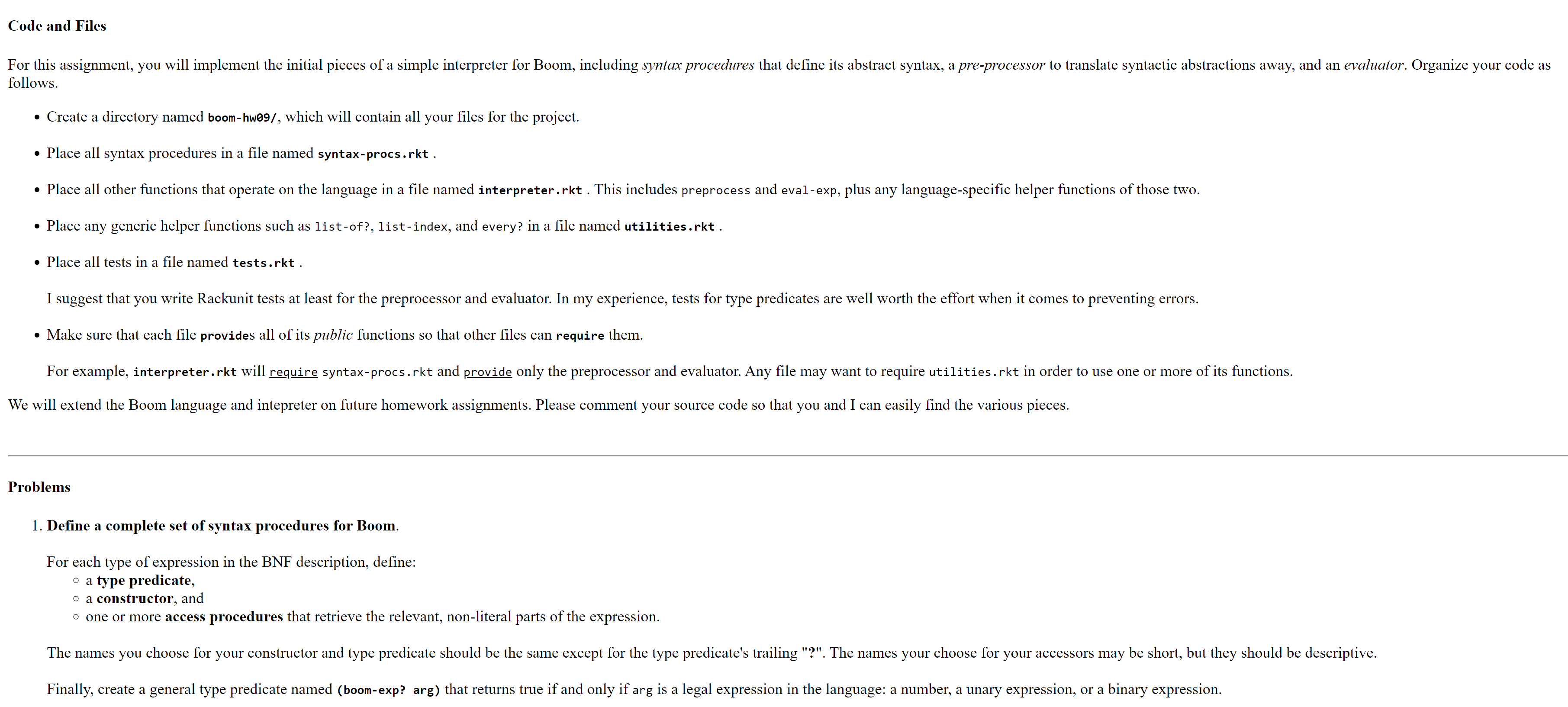 Solved Language Grammar The initial version of the language | Chegg.com
