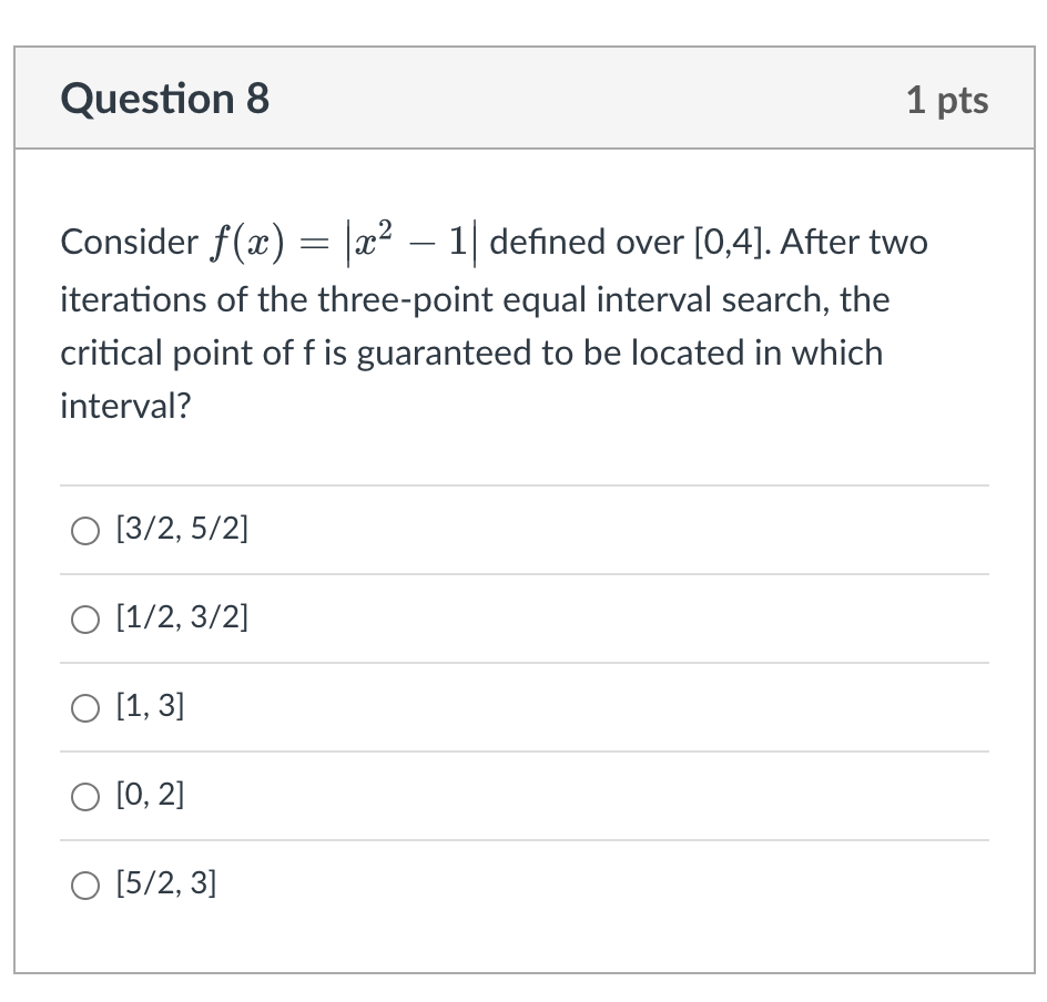Solved Question 8Consider f(x)=|x2-1| ﻿defined over [0,4]. | Chegg.com