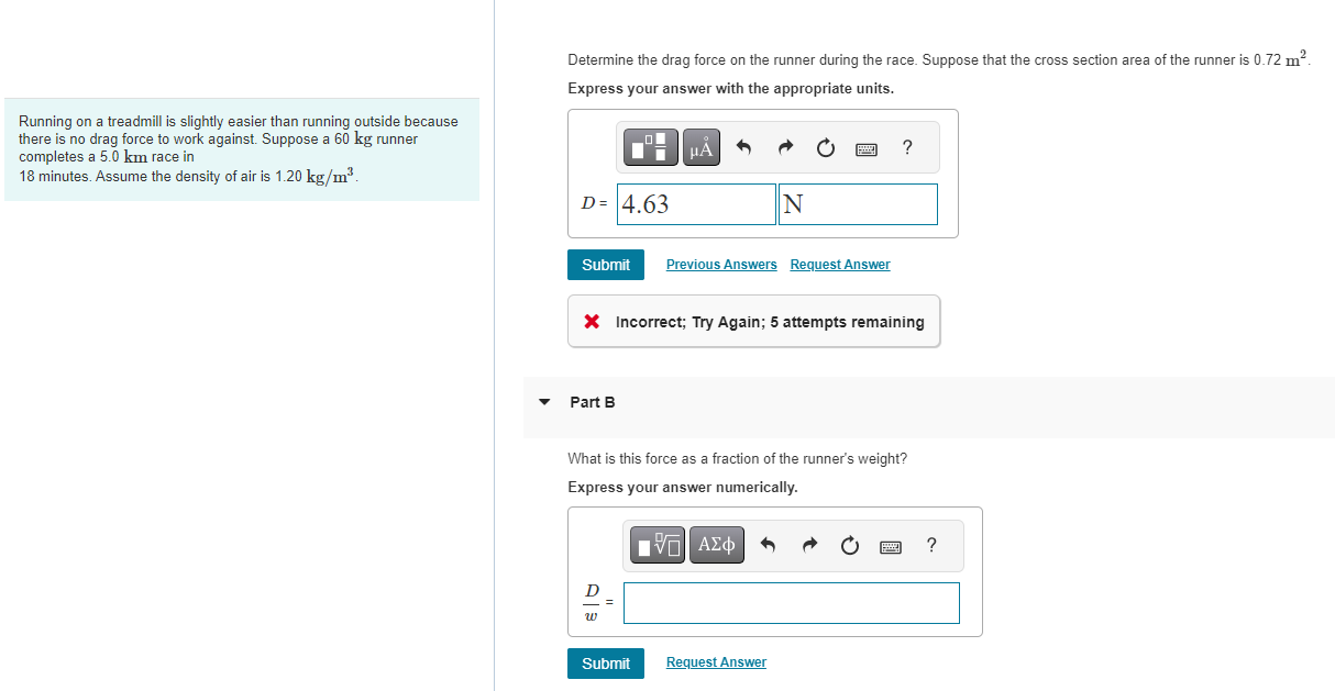 Solved Determine the drag force on the runner during the | Chegg.com