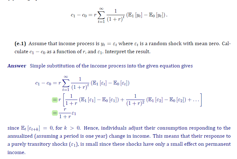 Solved Advanced economic / Permanent Income Hypothesis 1. | Chegg.com
