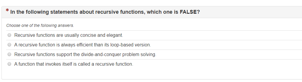 Solved * In the following statements about recursive | Chegg.com
