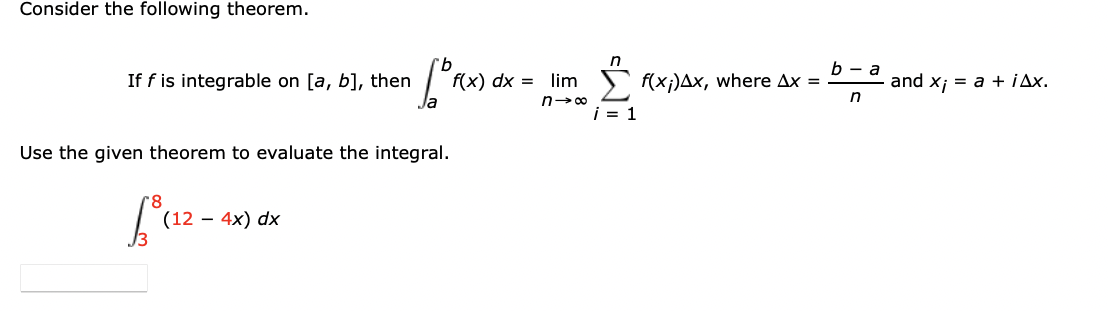 Solved Consider the following theorem. If f is integrable on | Chegg.com