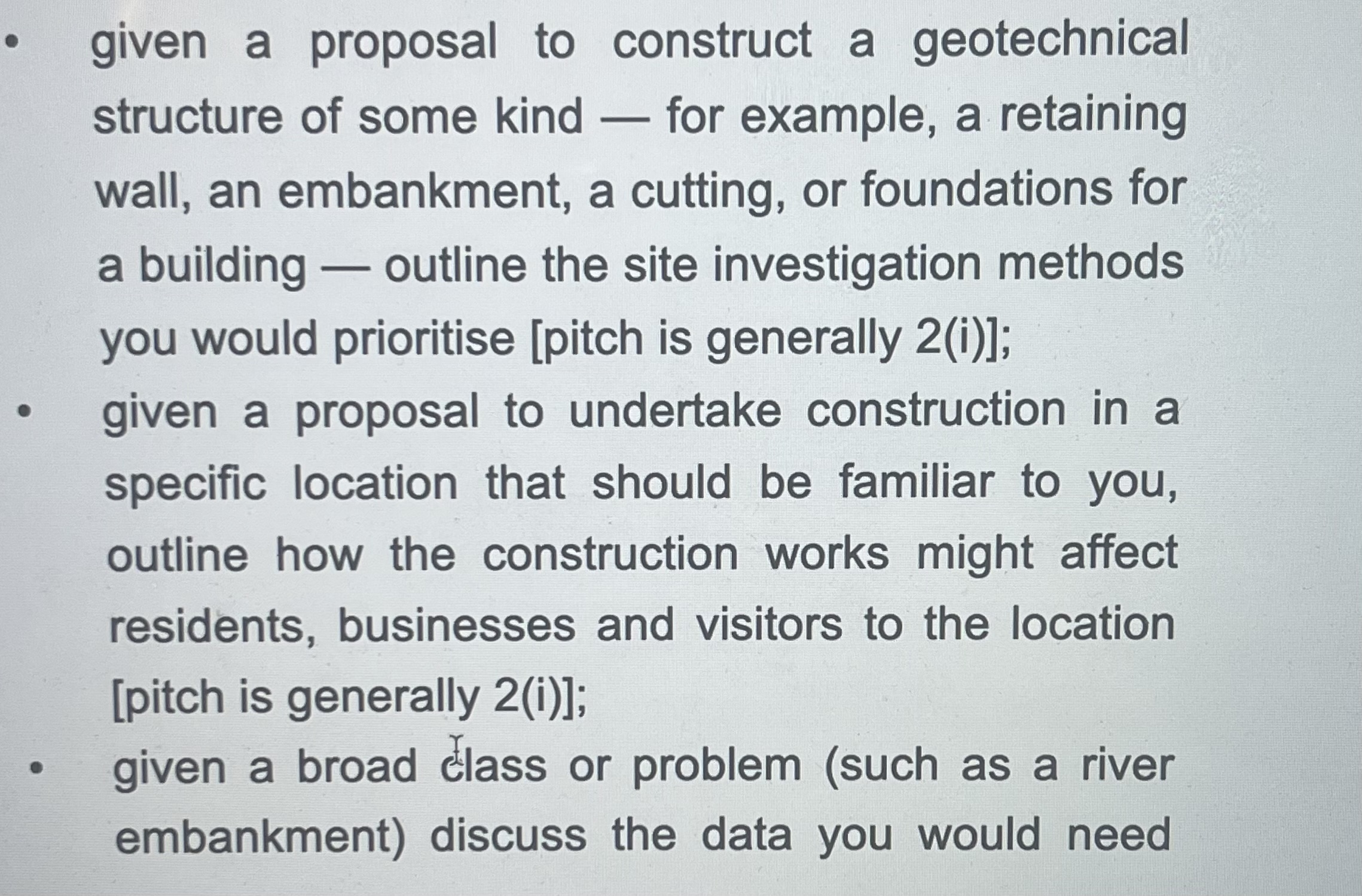 Solved given a proposal to construct a geotechnical | Chegg.com