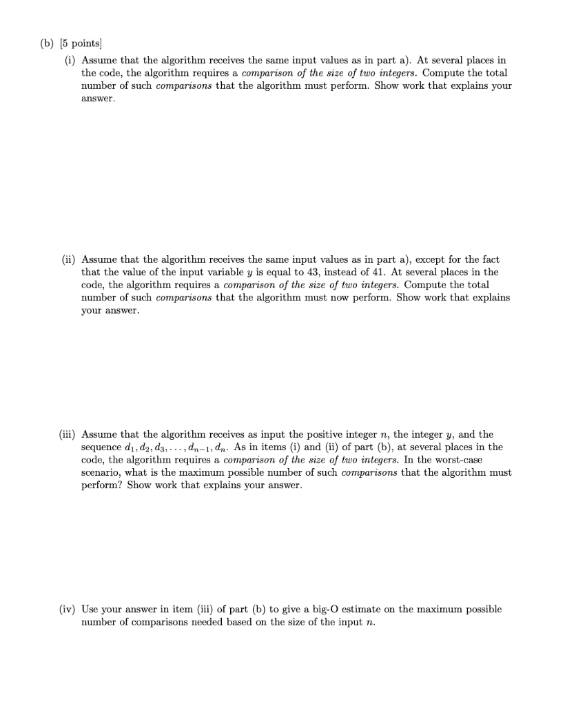 Solved 10. Consider the following algorithm: procedure | Chegg.com