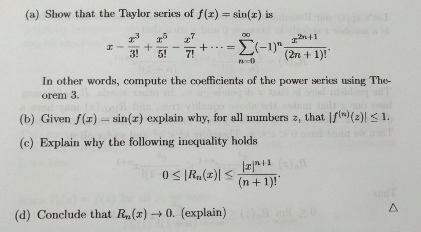 Solved Find the Taylor series representation for cos(x) and | Chegg.com