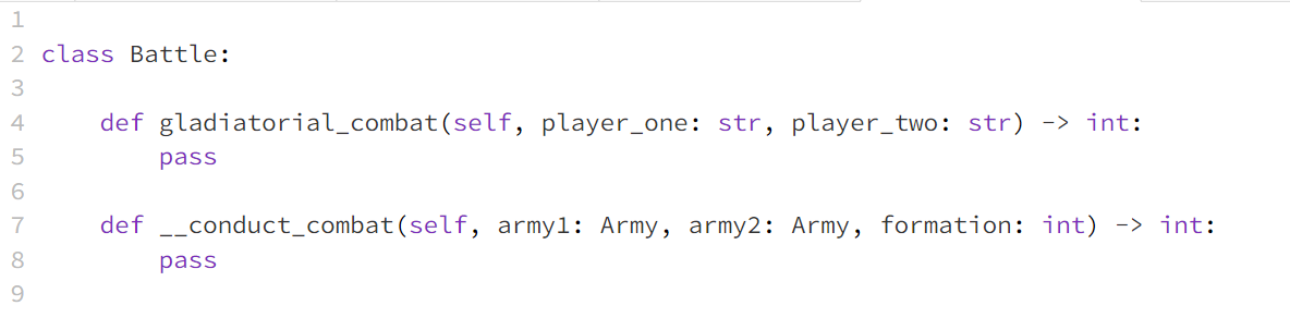 Add to the provided battle.py file a class Battle | Chegg.com