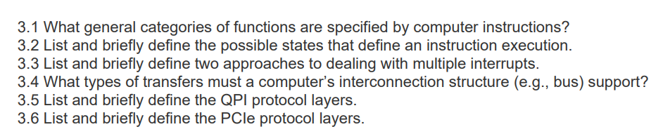Solved 3.1 ﻿What general categories of functions are | Chegg.com