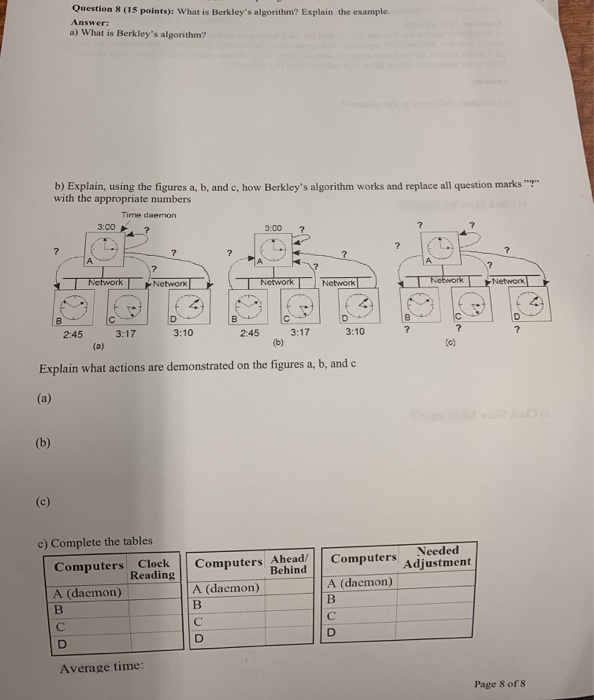 Solved Question 8 (15 points): What is Berkley's algorithm? | Chegg.com