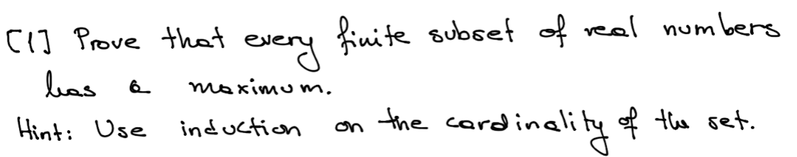 Solved Cl] Prove that every finite subset of real numbers | Chegg.com