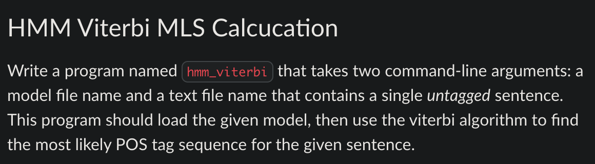 Solved HMM Viterbi MLS Calcucation Write a program named | Chegg.com