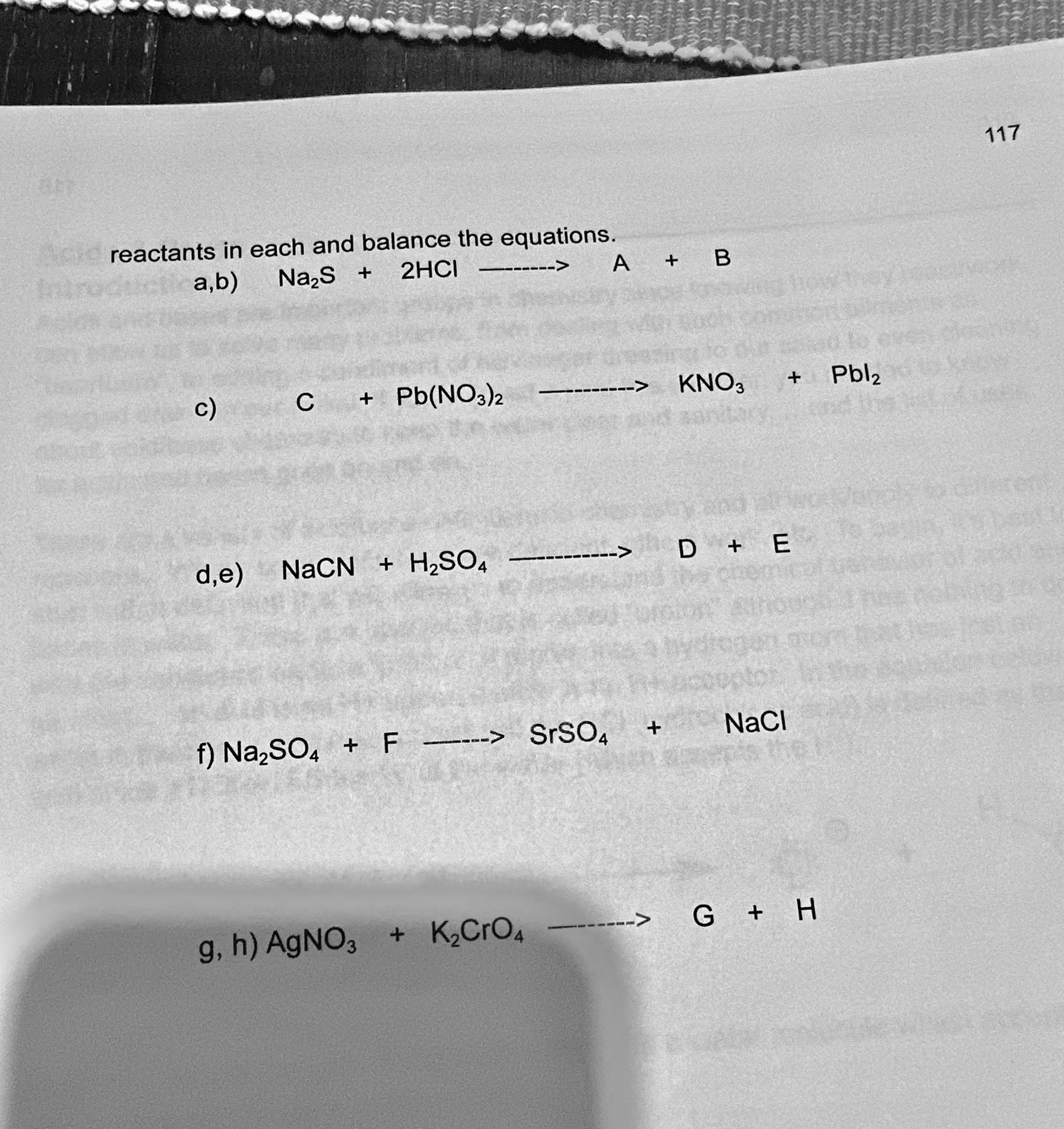 Solved reactants in each and balance the equations. a,b) Na2 | Chegg.com