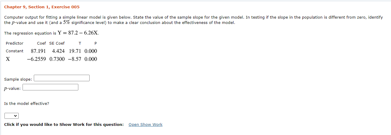 Solved Chapter 9, Section 1, Exercise 005 Computer output | Chegg.com