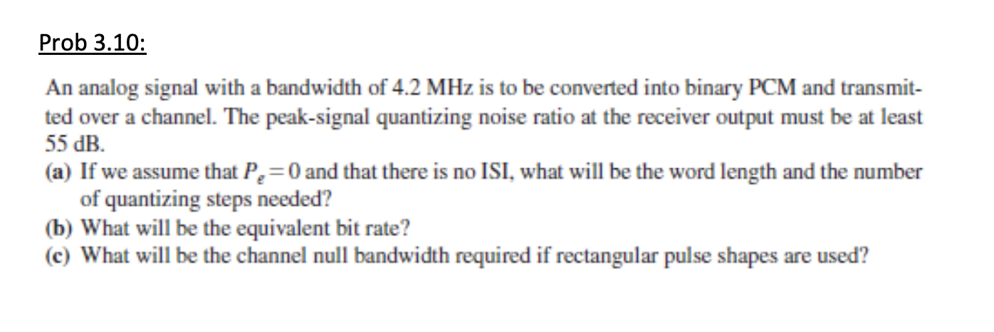 Solved An analog signal with a bandwidth of 4.2MHz is to be | Chegg.com