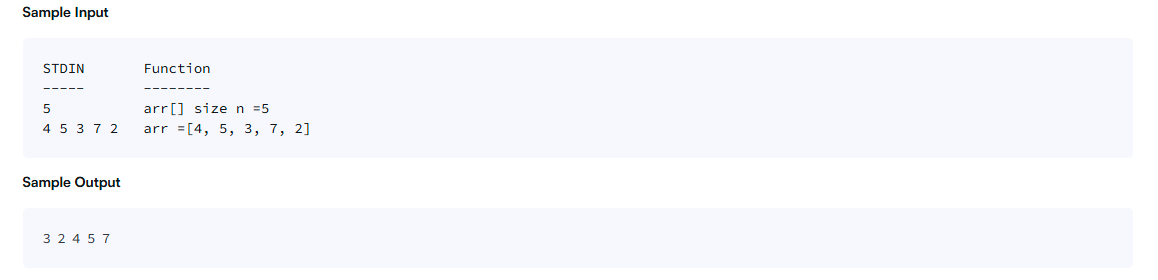 Solved by an EXPERT Sample Input```STDIN Function---------5 ﻿arr[] ﻿size | Chegg.com