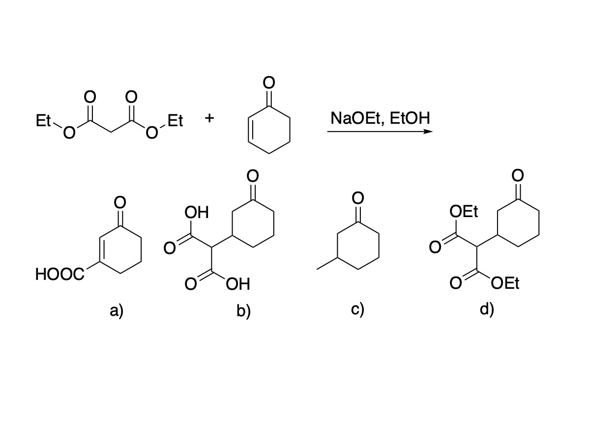 Solved + NaOEt, EtOH o-Et OEt HOOC O^OET | a) b) c) d) | Chegg.com