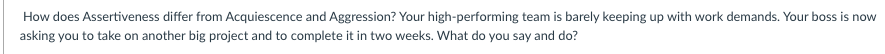 Solved How does Assertiveness differ from Acquiescence and | Chegg.com