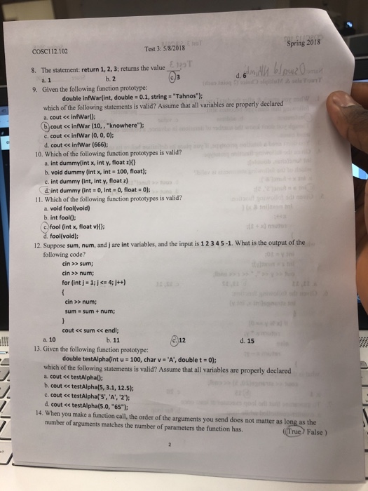 Solved Tree/False& Multiple Choice (2 point each) I. When | Chegg.com