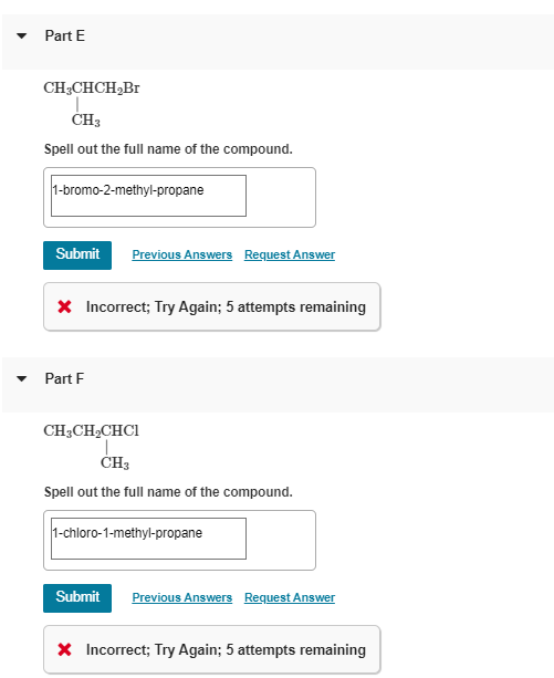 Solved Spell out the full name of the compound. Part F Spell | Chegg.com