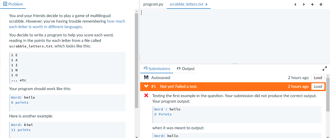 Solved Problem program.py scrabble_letters.txt > > + O You | Chegg.com