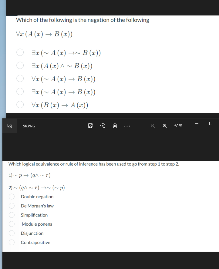 Solved Which of the following is the negation of the | Chegg.com
