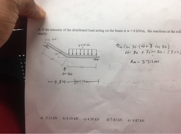Solved 4- If the intensity of the distributed load acting on | Chegg.com