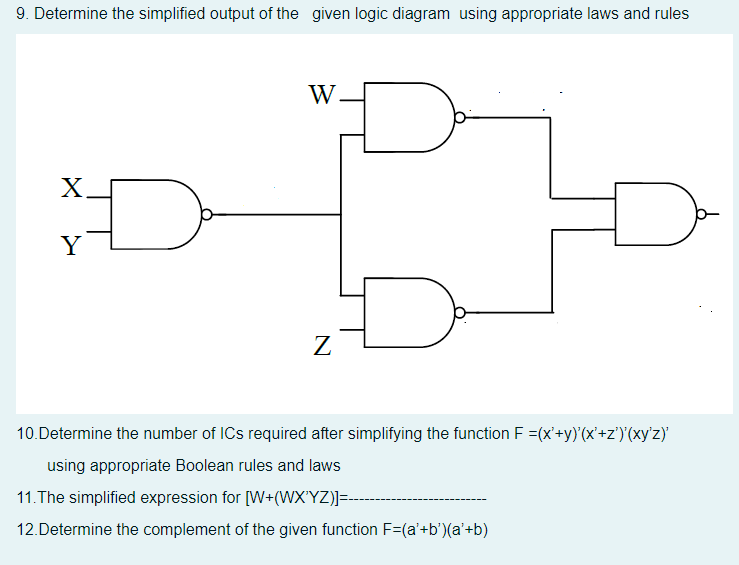 Solved 9. Determine the simplified output of the given logic | Chegg.com