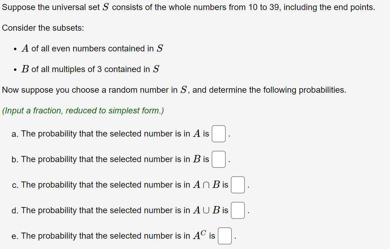 Solved Suppose the universal set S consists of the | Chegg.com