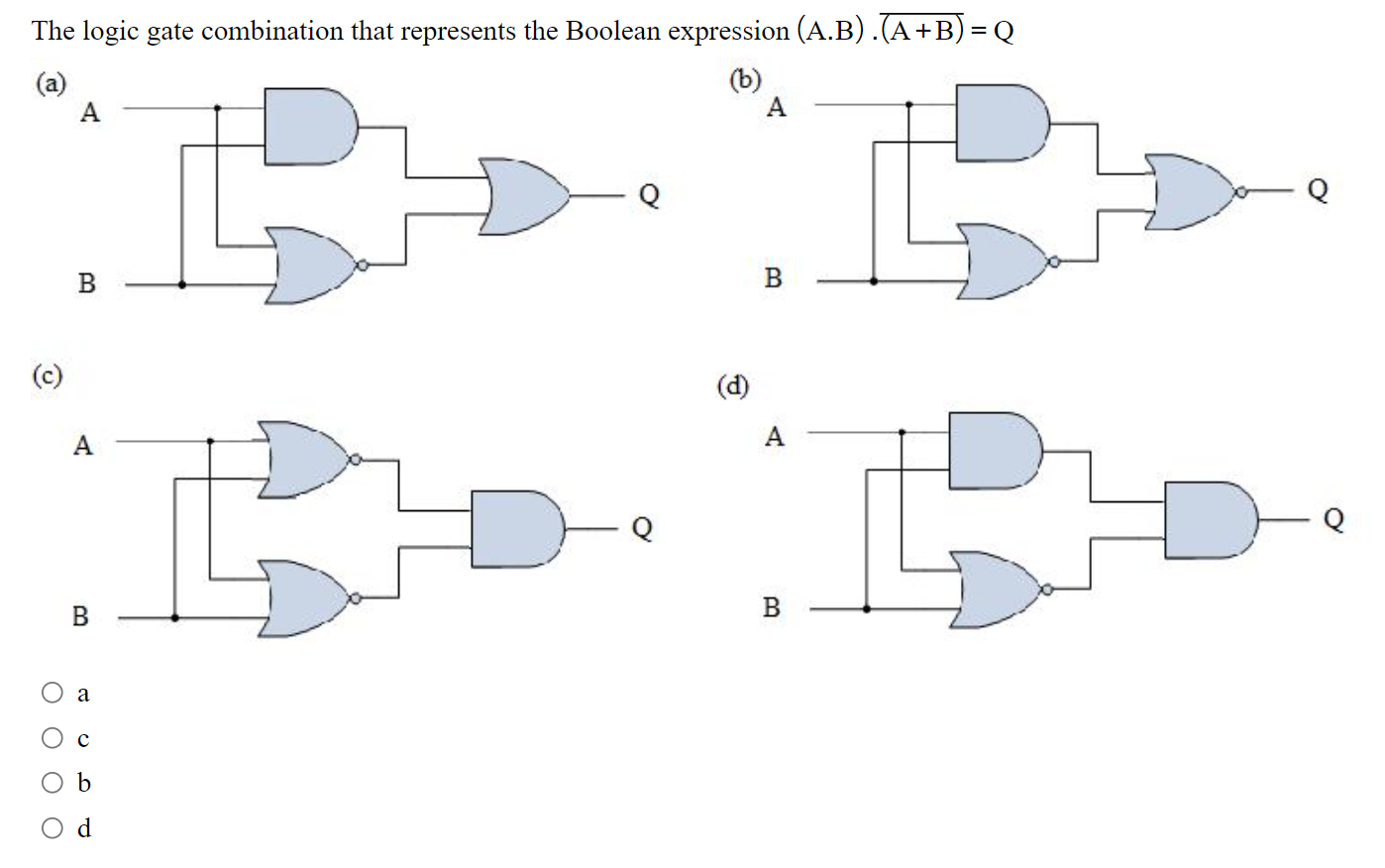 Solved The logic gate combination that represents the | Chegg.com