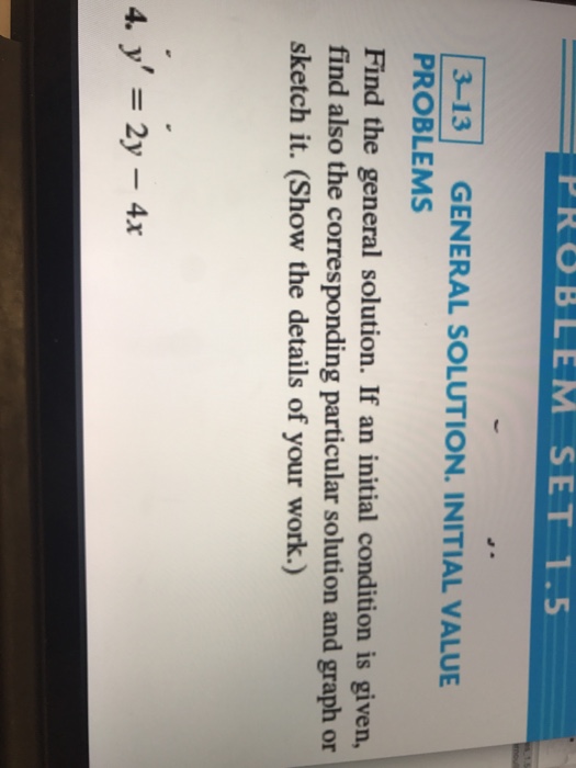 Solved PR&BLEM SET 1.5 3-13 GENERAL SOLUTION. INITIAL VALUE | Chegg.com