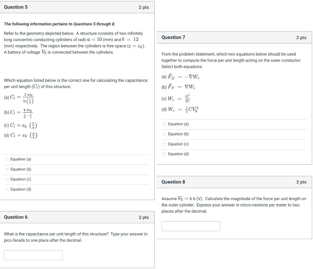 The following information pertains to Questions 5 | Chegg.com