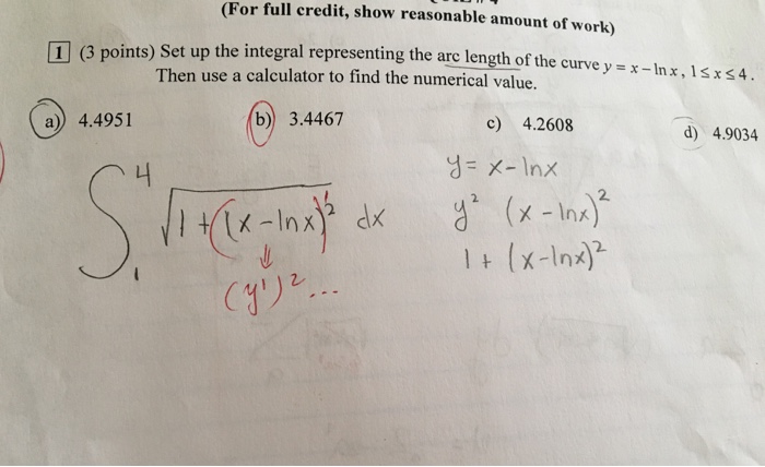 Solved Set up the integral representing the arc length of | Chegg.com