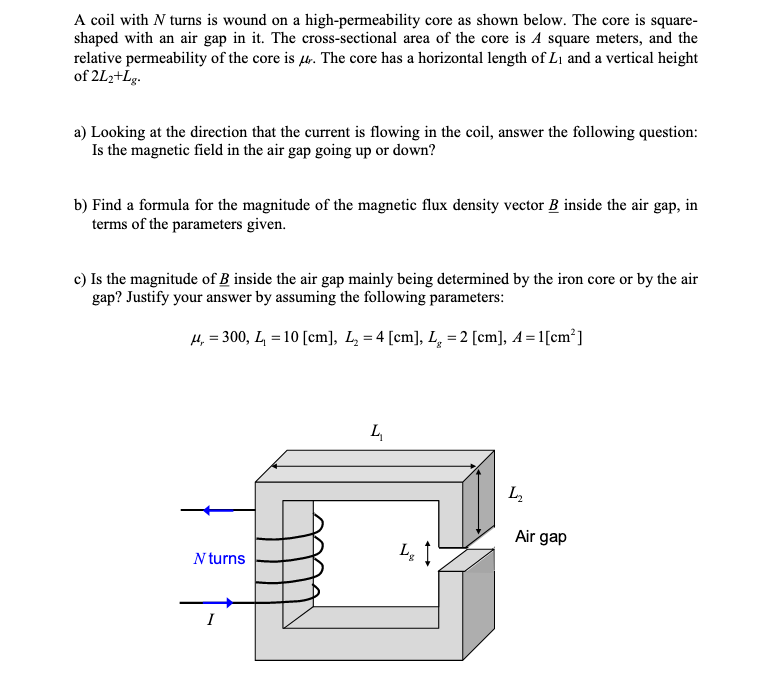 Solved A coil with N turns is wound on a high-permeability | Chegg.com