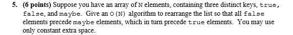Solved (6 ﻿points) ﻿Suppose you have an array of N | Chegg.com